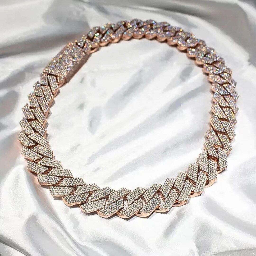 18mm Cuban Link Hip Hop Style Chain, Rapper Chain, Moissanite Diamond ...