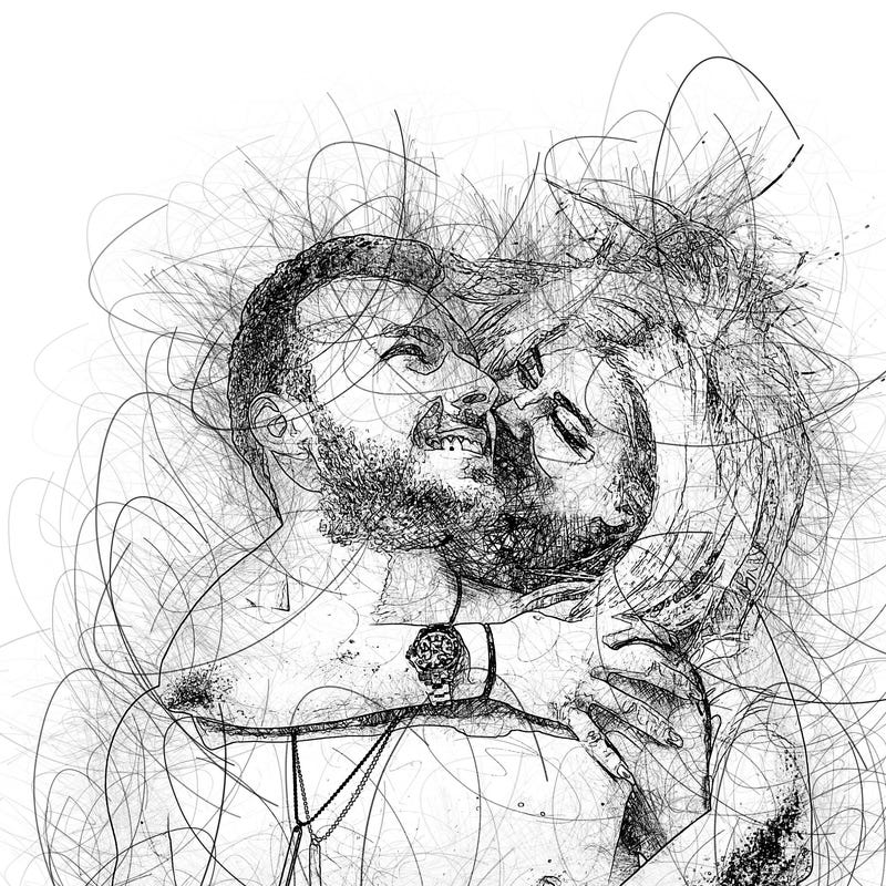 Scribble Custom Portrait - Etsy