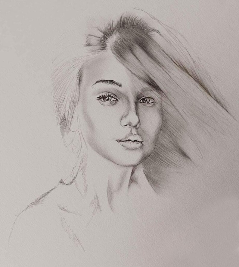 Custom Pencil Drawing: Hand Drawn Portrait From Photo, Personalized ...