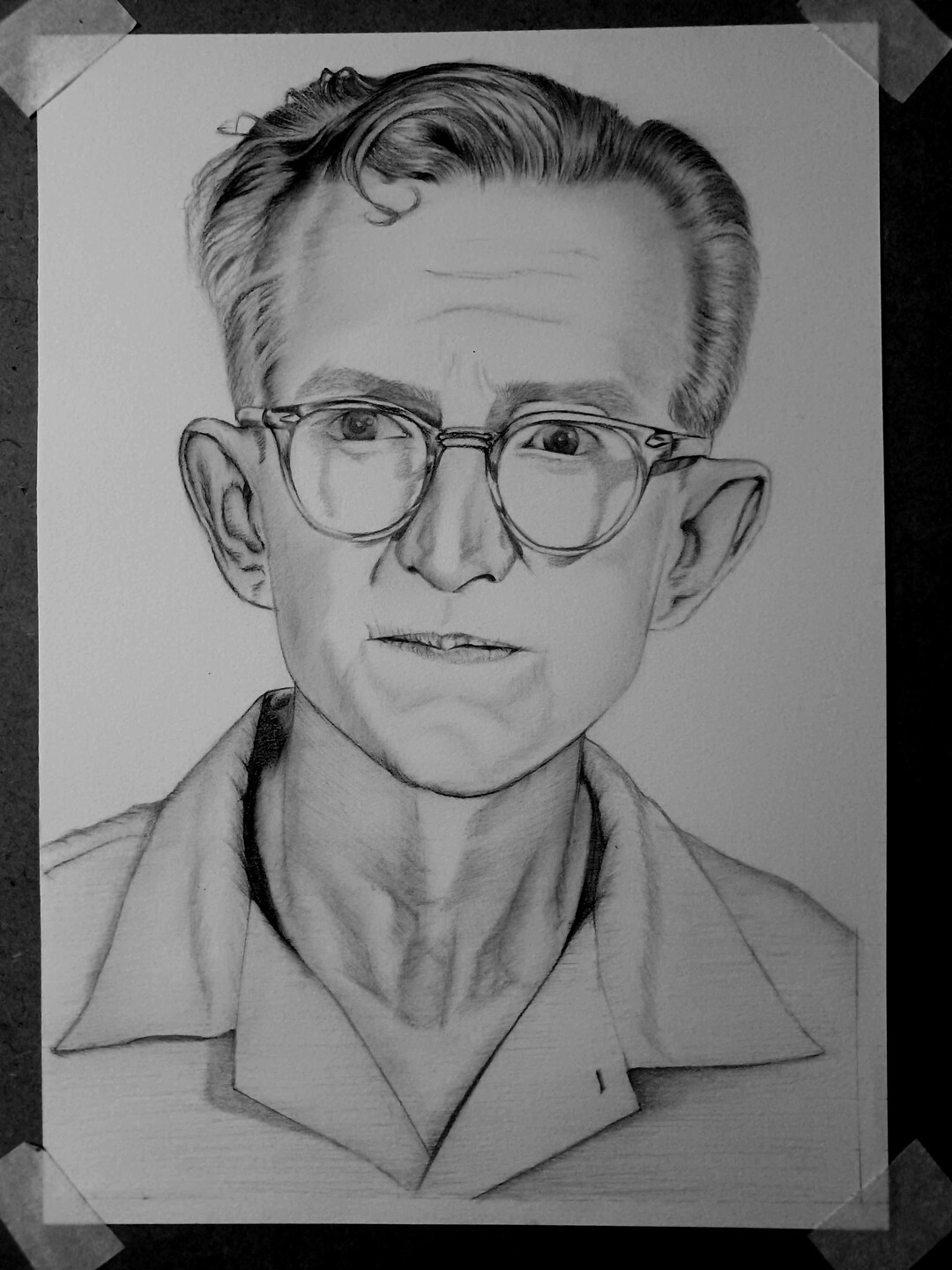 Pencil Portrait Drawing From Photo Memorial Gift for Loss of Father ...