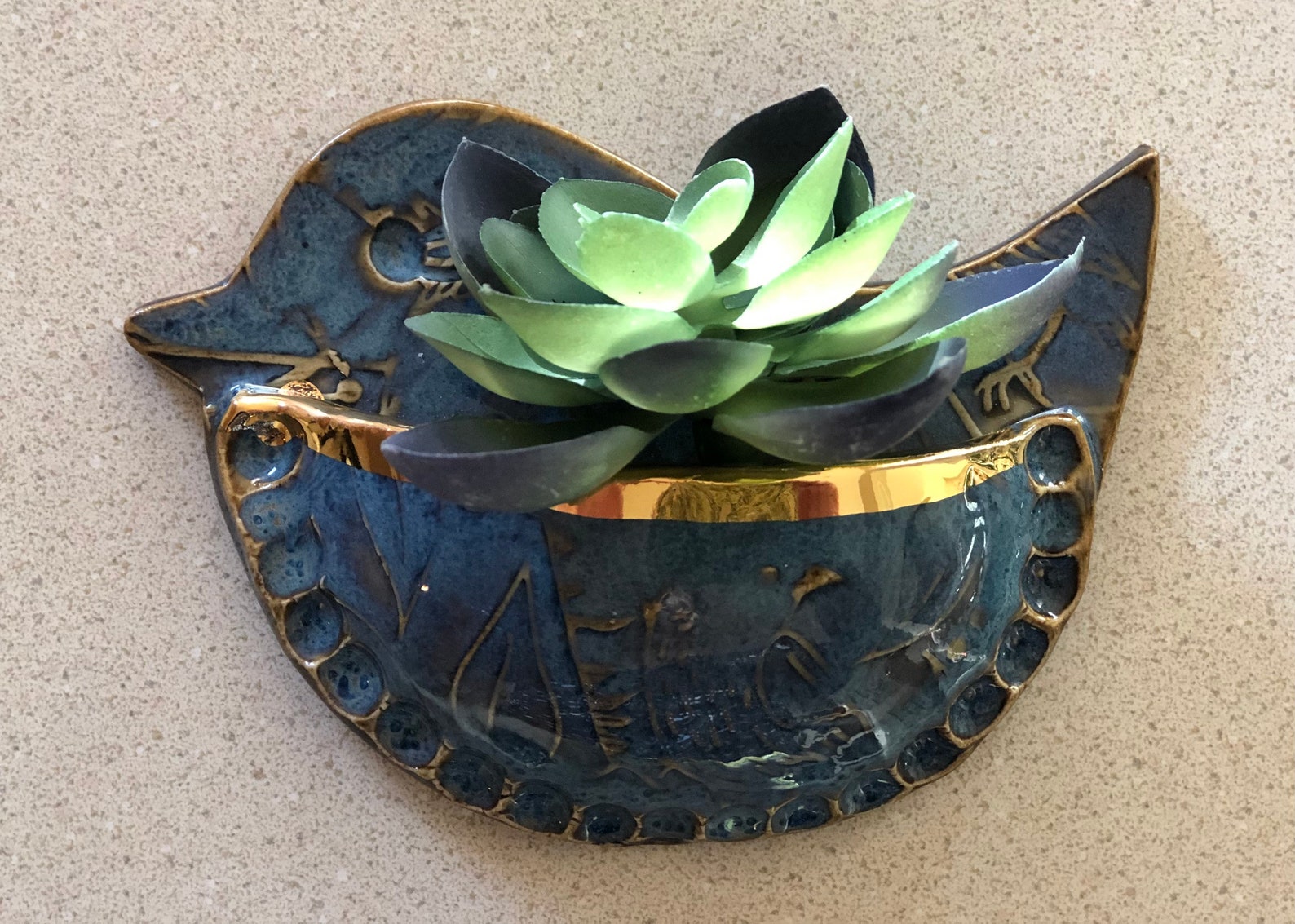 Air Plant Wall Pockets With 14 Karat Gold Trim / NEW BLING - Etsy