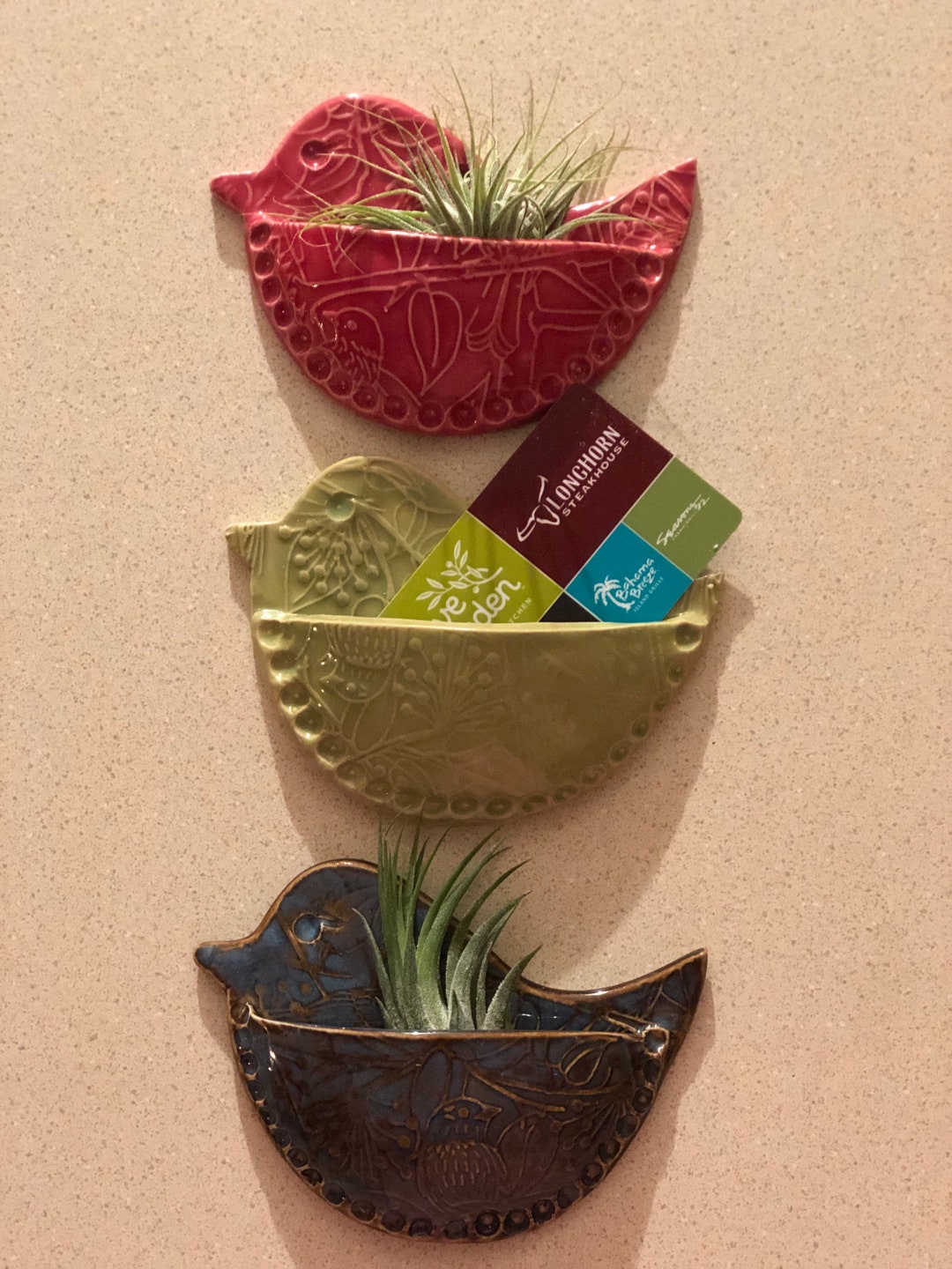 Custom Lot of 6 Assorted Colors Air Plant Wall Pockets Your - Etsy