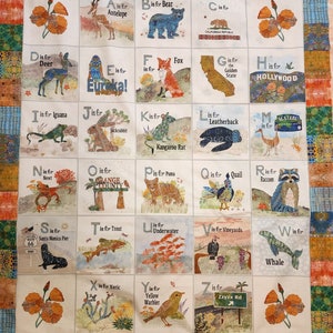 Desert Bird California Abcs Fabric Panel - Hip Stitch Exclusive - Etsy