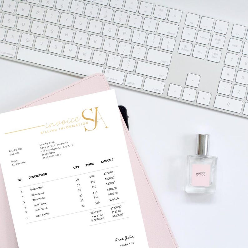 Invoice Template-editable Invoice Template-minimalist Invoice Template ...