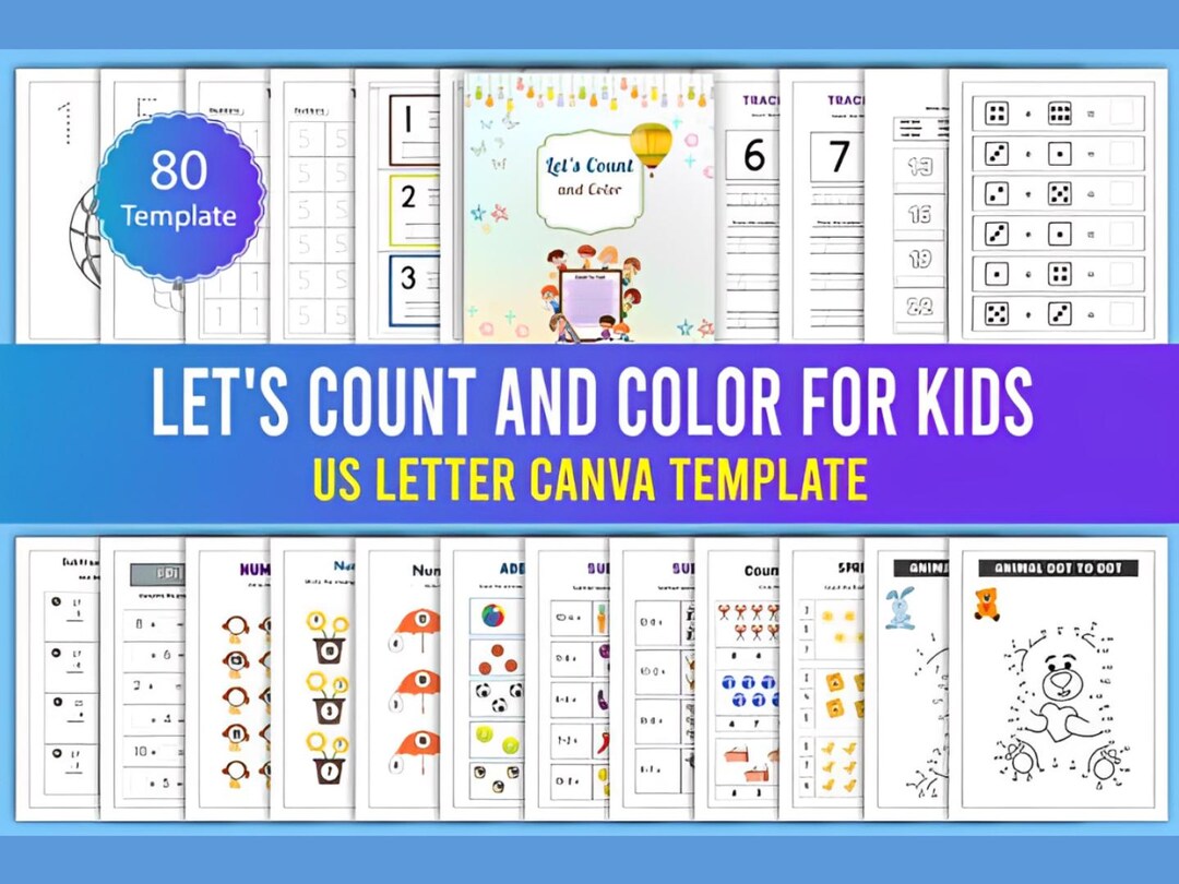 Let's Count and Color Math Worksheet, Math Activity Book for Kids ...