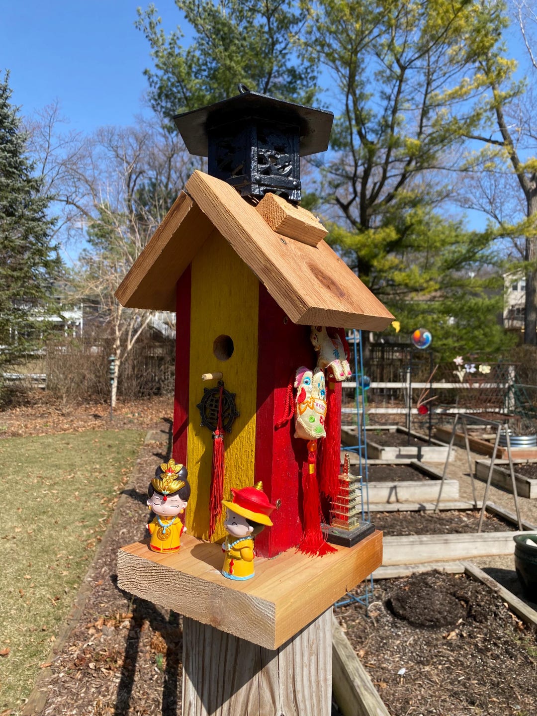 Chinese New Year Themed Birdhouse : Handcrafted Cedar Wood Wren House ...