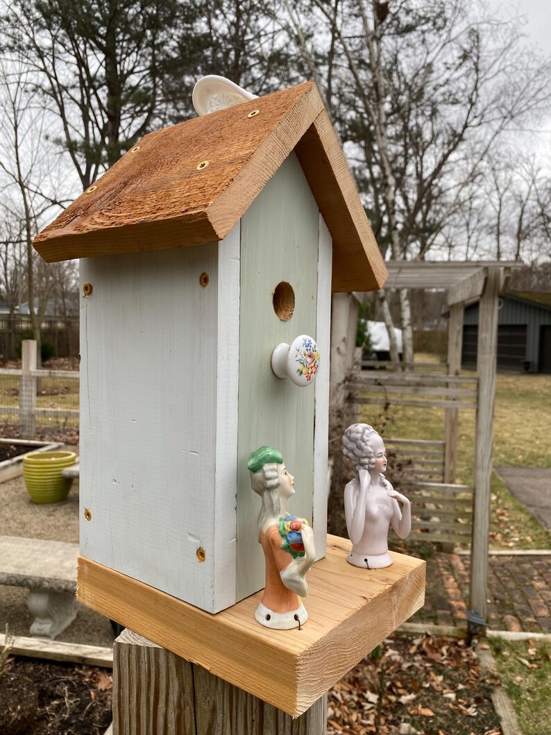 Ceramic Ladies Fashionista Themed Birdhouse: Handcrafted Cedar Wood ...