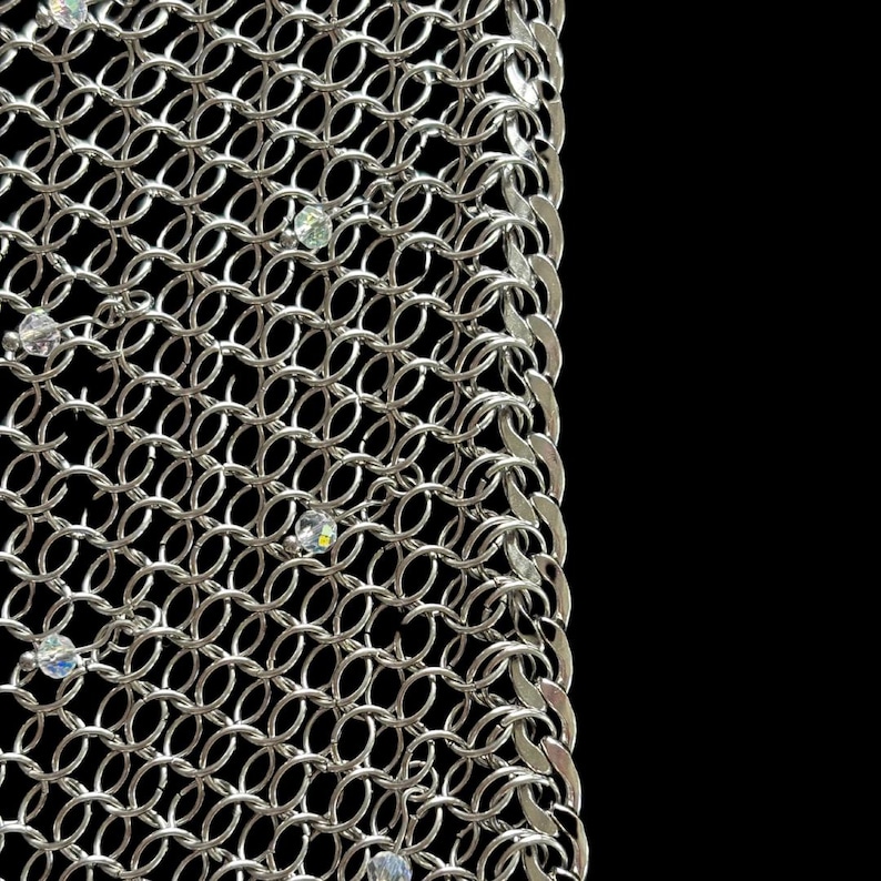 Fae Trap Chain Mail Scarf, Hood/chain Mail Headpiece With Pearls and ...