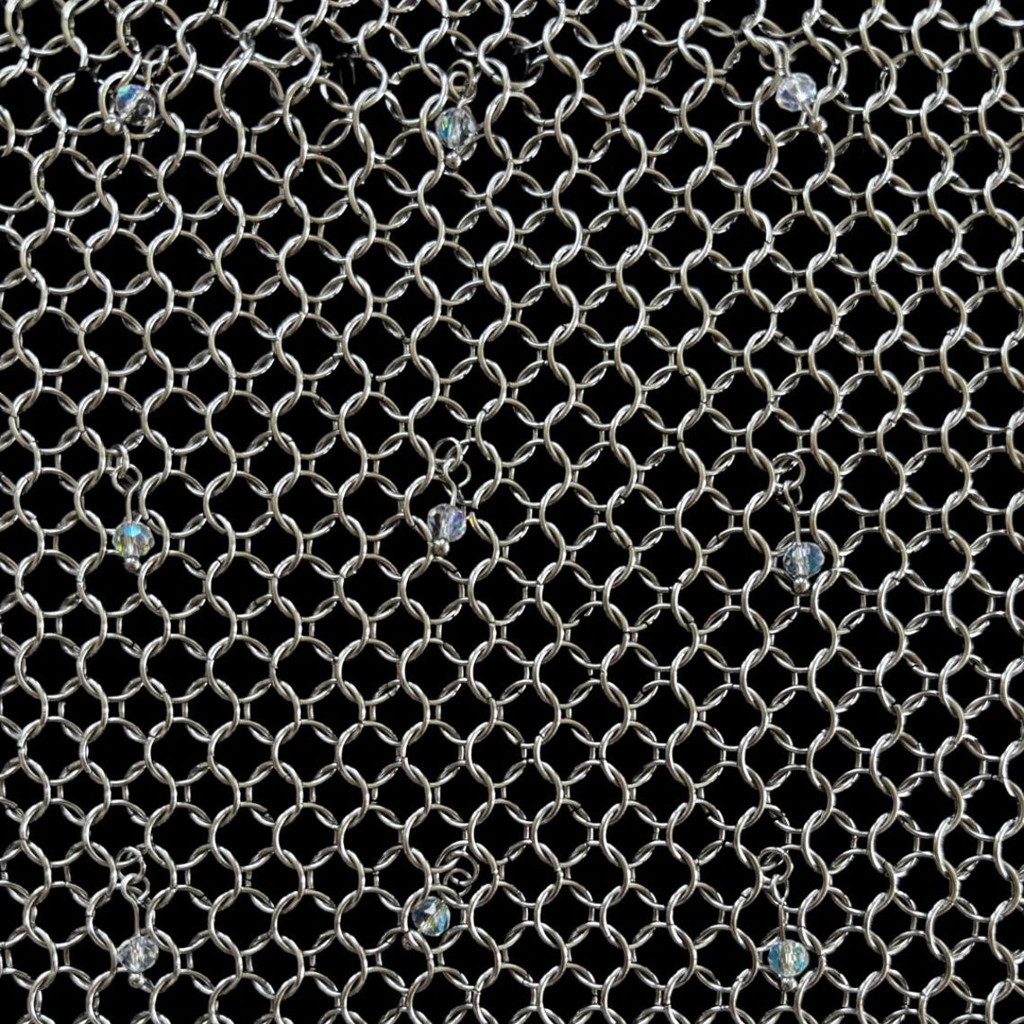 Fae Trap Chain Mail Scarf, Hood/chain Mail Headpiece With Pearls and ...