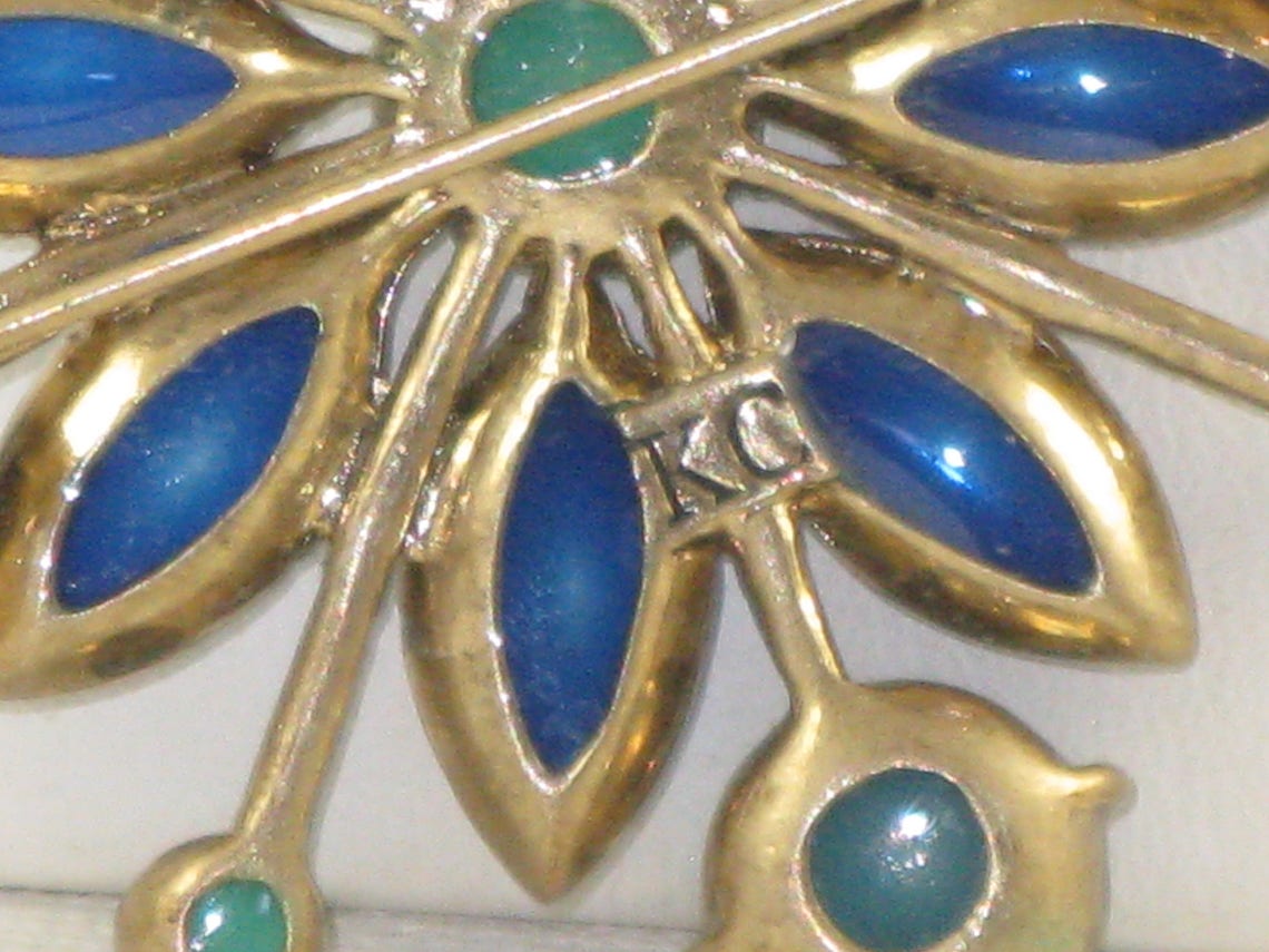 Vintage Kenneth Cole KC Blue Rhinestone Starburst Brooch Pin B-2-3 - Etsy