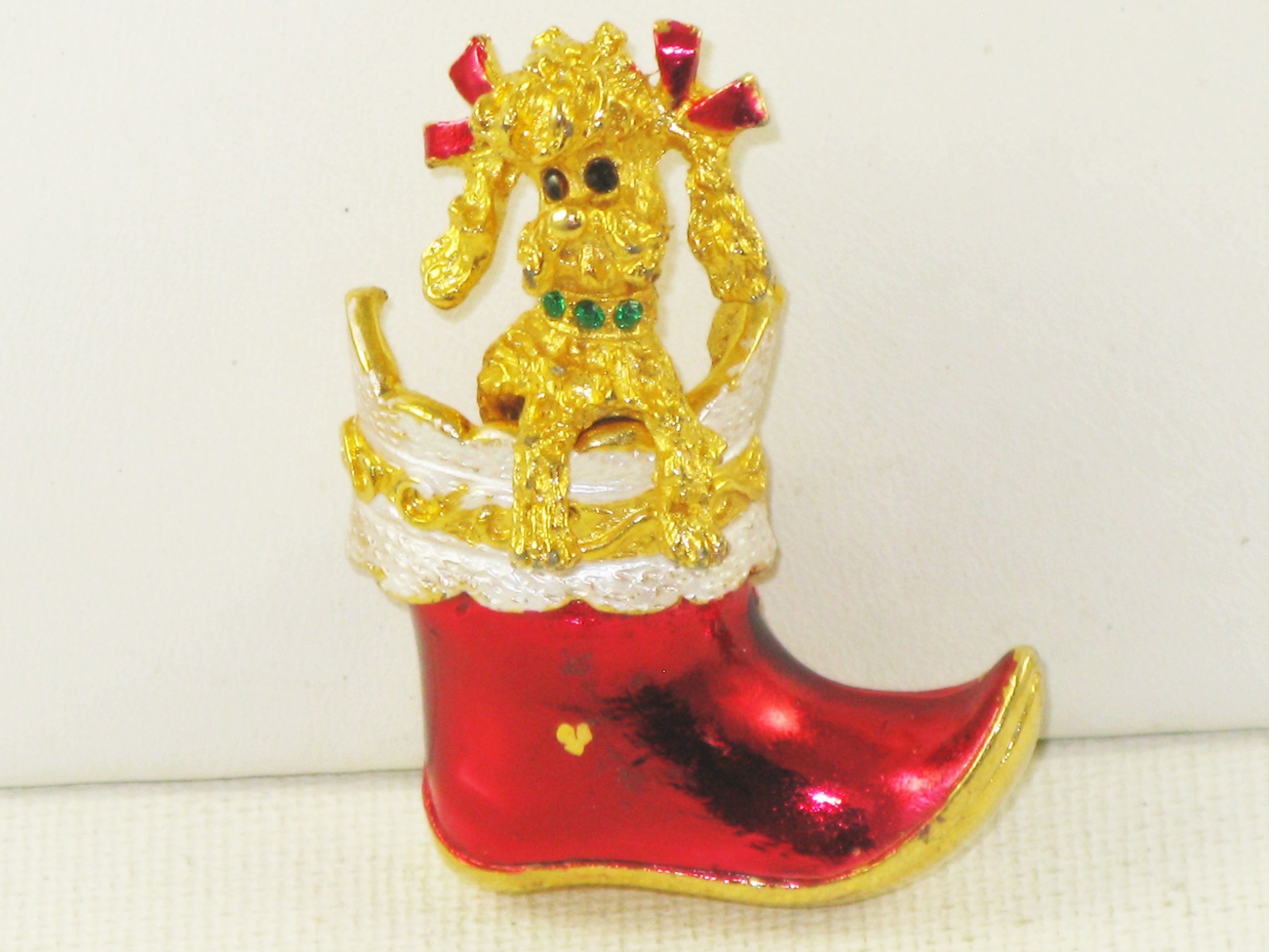 Vintage Mylu Poodle Dog in Santa Elf Boot Stocking Christmas - Etsy