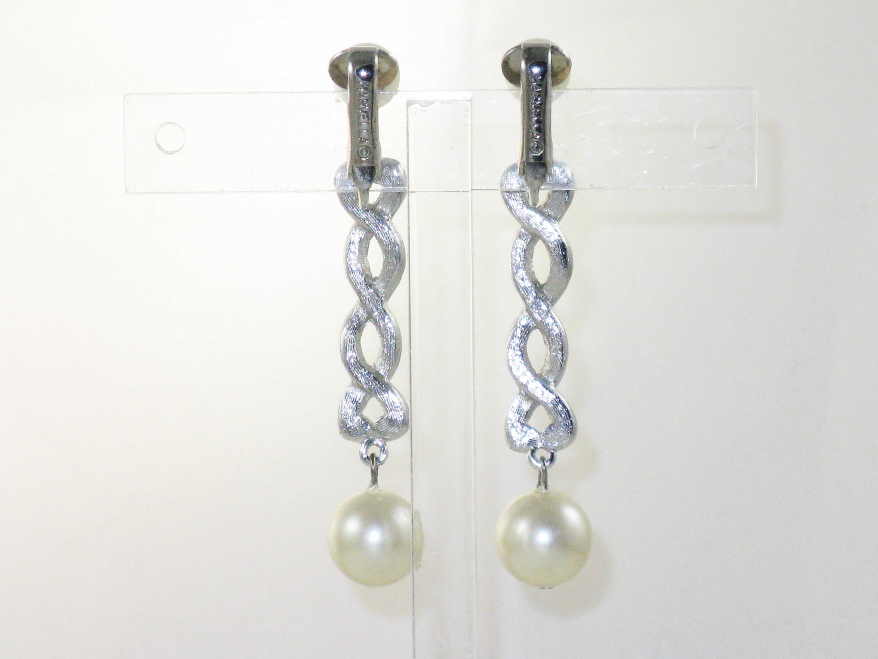 Vintage Marvella Dangling Infinity Silver Tone Clear Rhinestone and ...