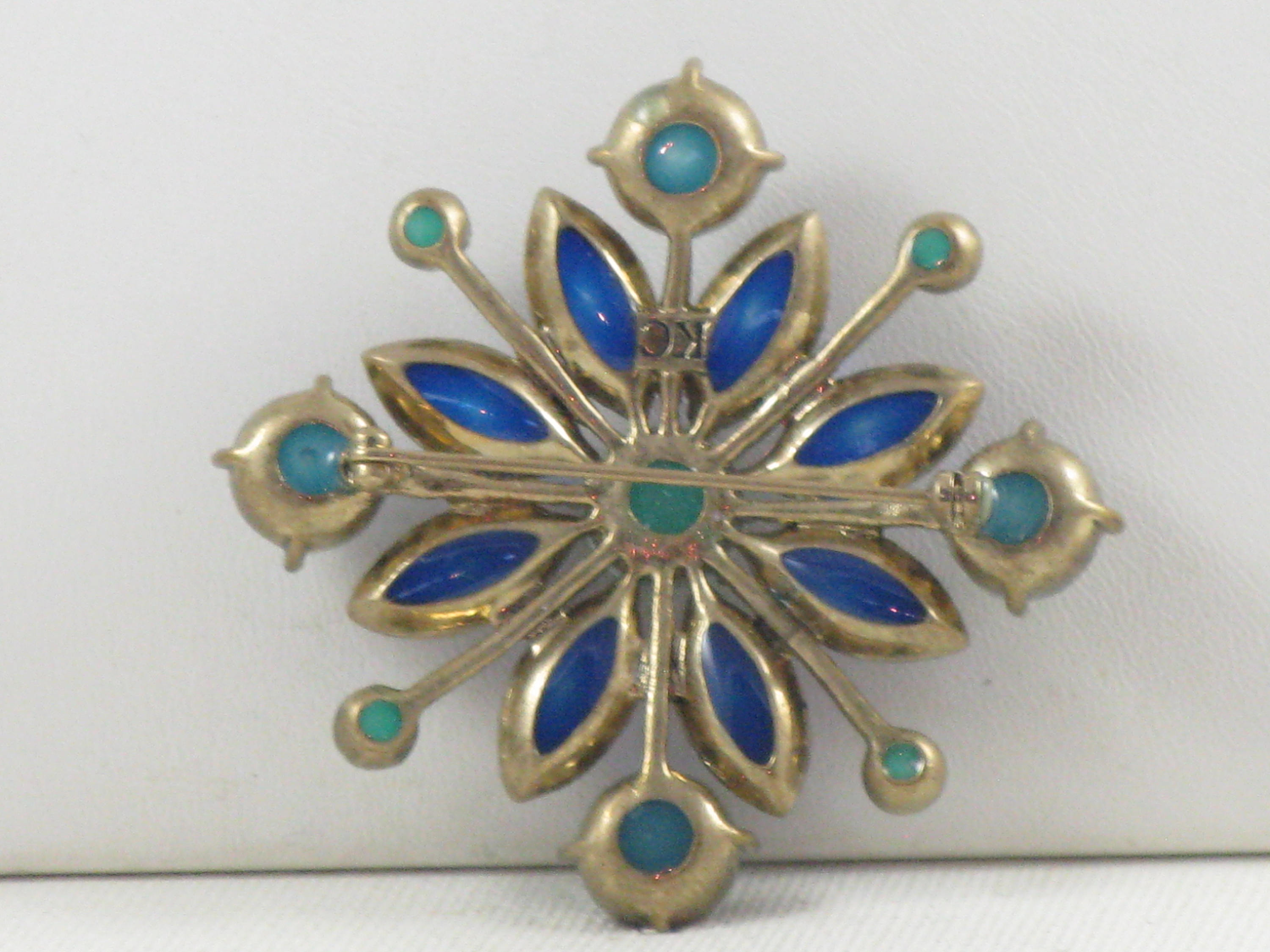 Vintage Kenneth Cole KC Blue Rhinestone Starburst Brooch Pin B-2-3 - Etsy