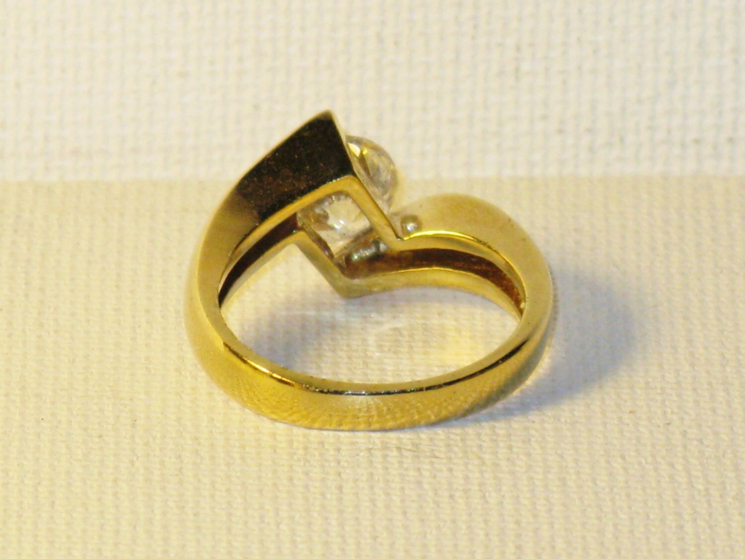 Vintage Lind 14KT HGE Gold Plated CZ Cocktail Ring, NOS New Old Stock ...