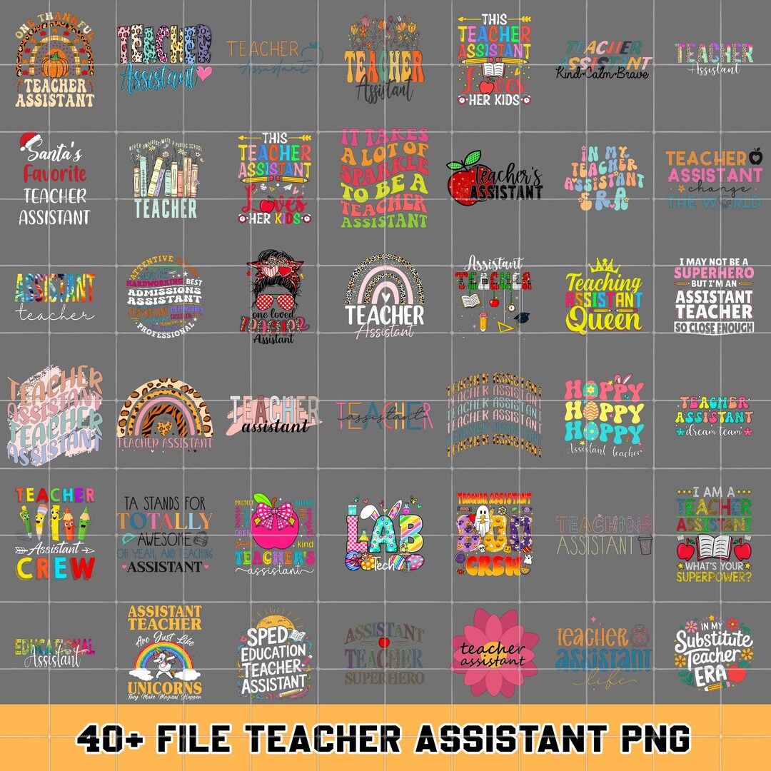 40+ File Teacher Assistant PNG Bundle, Teacher PNG, Cute Teacher ...