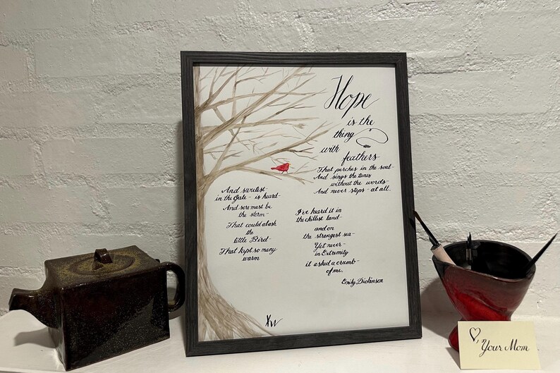 Hand Lettered “hope is a Thing With Feathers” Poem by Emily Dickinson ...