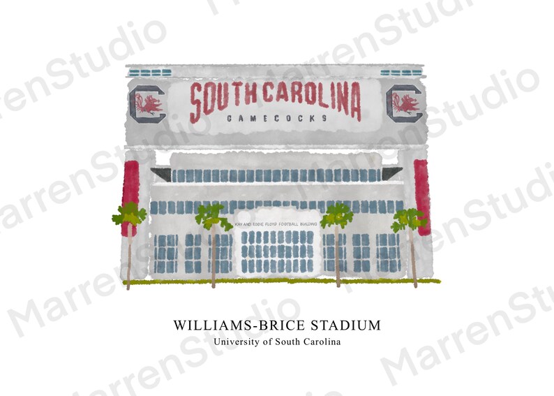 Williams-brice Stadium Digital Print, South Carolina Gamecocks - Etsy