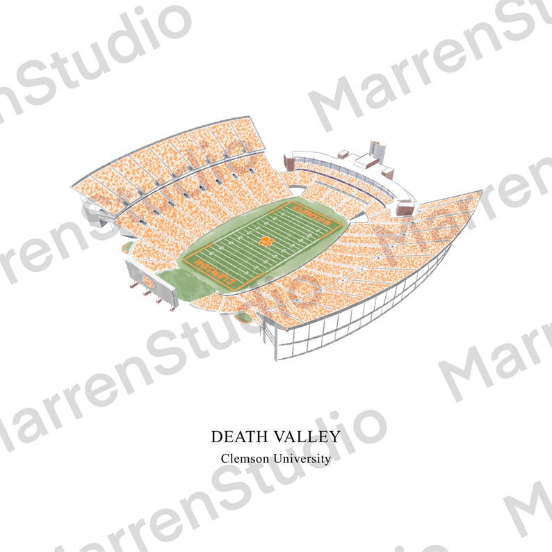 Death Valley (memorial Stadium) Digital Print, Clemson Tigers - Etsy