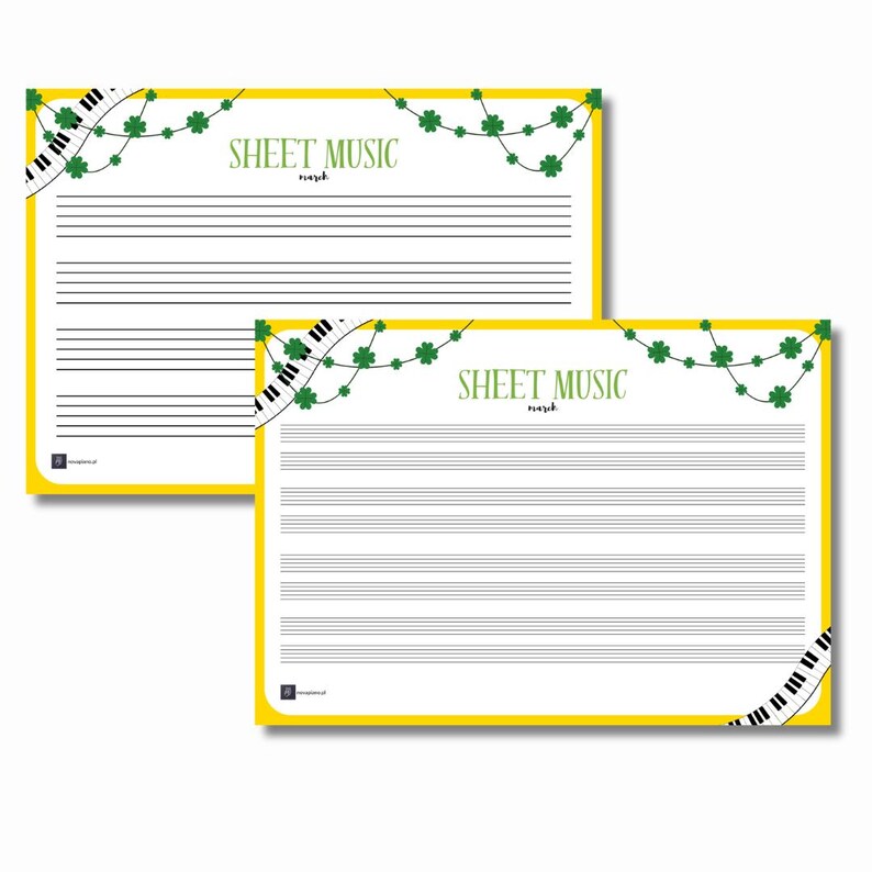 Thematic Printable Staff Paper | Printable Sheet Music | Music Paper ...