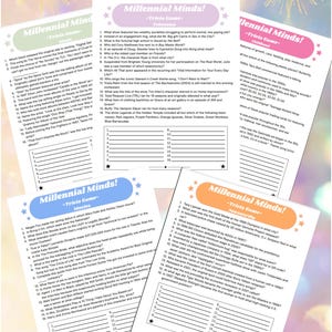 Millennial Trivia! Printable Game - Etsy