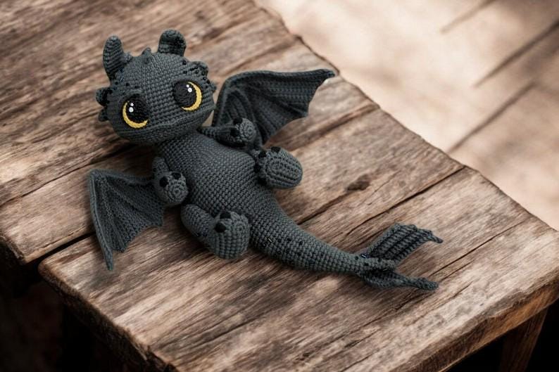 Crochet Black Dragon Pattern Crochet Pattern for Black Dragon PDF ...