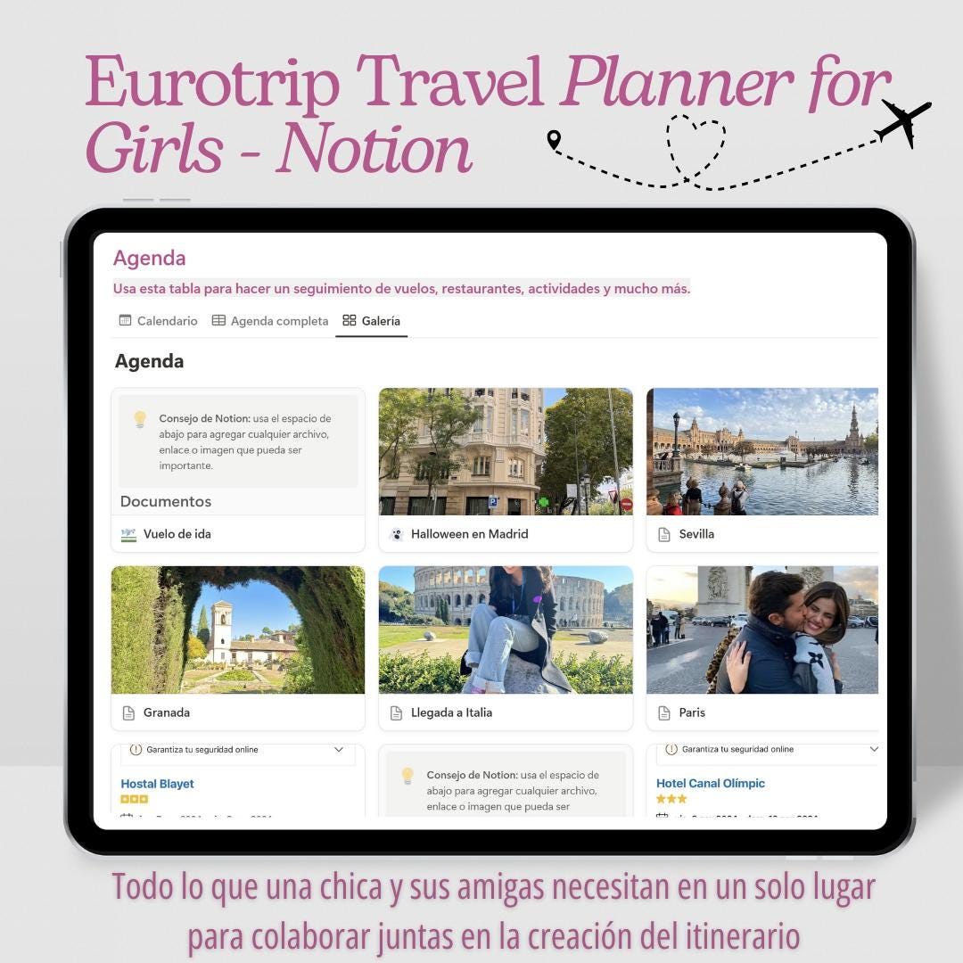 Travel Planner Eurotrip for Girls Trip - Etsy España