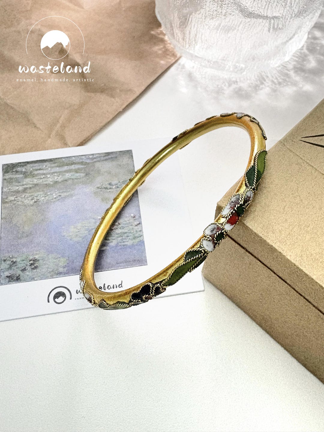 Gold Filigree Flower Bangle, Monet’s Garden Series,vintage Chinese ...