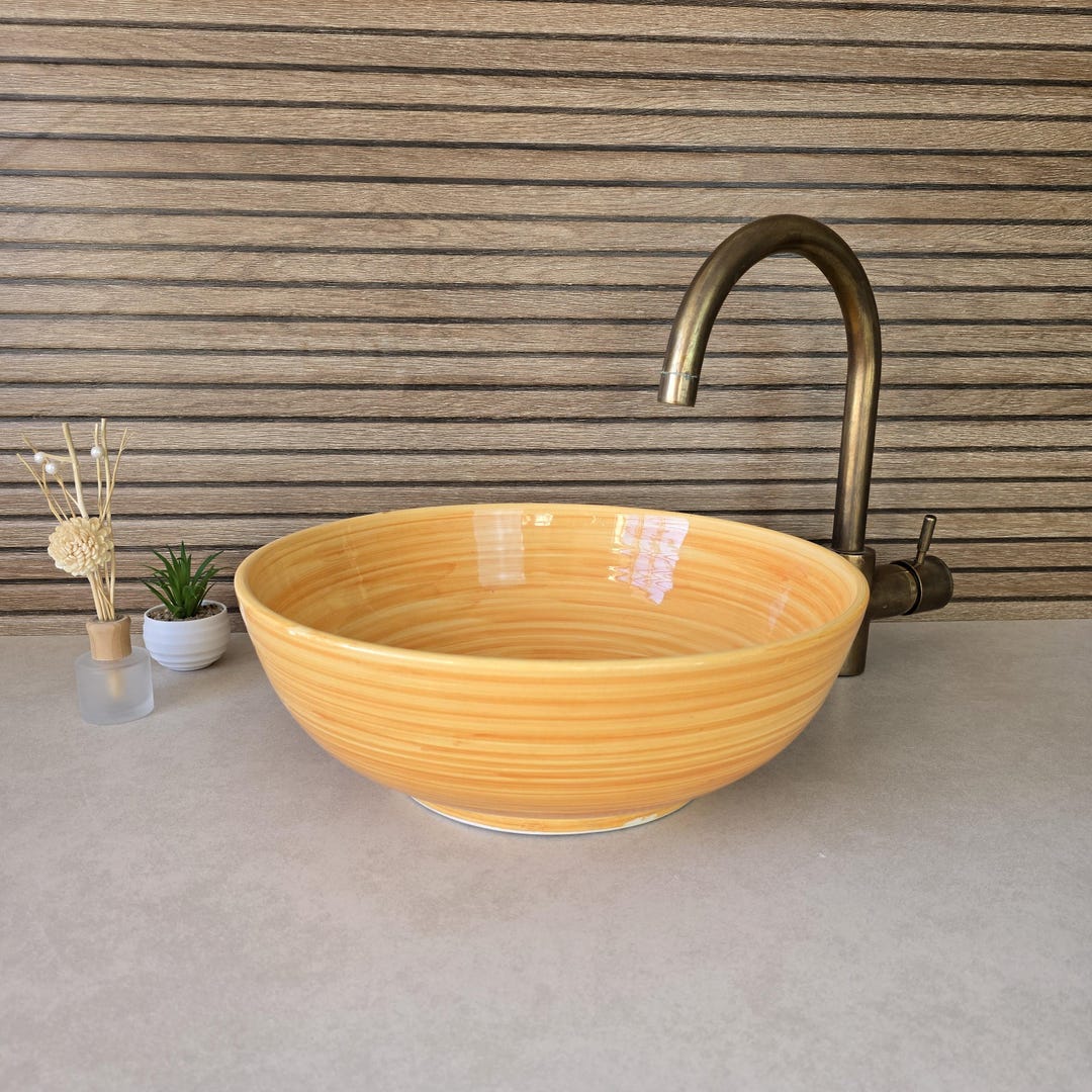 Artisanal Ceramic Sink – Modern Round Bathroom Basin | Handmade Ceramic ...