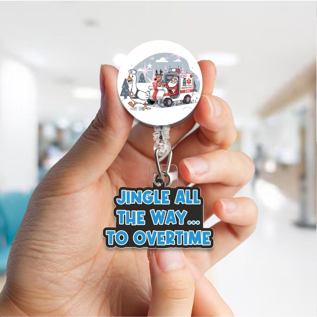 Nurse Badge Reels - Goose Jingle All the Way, Retractable ID Holder ...