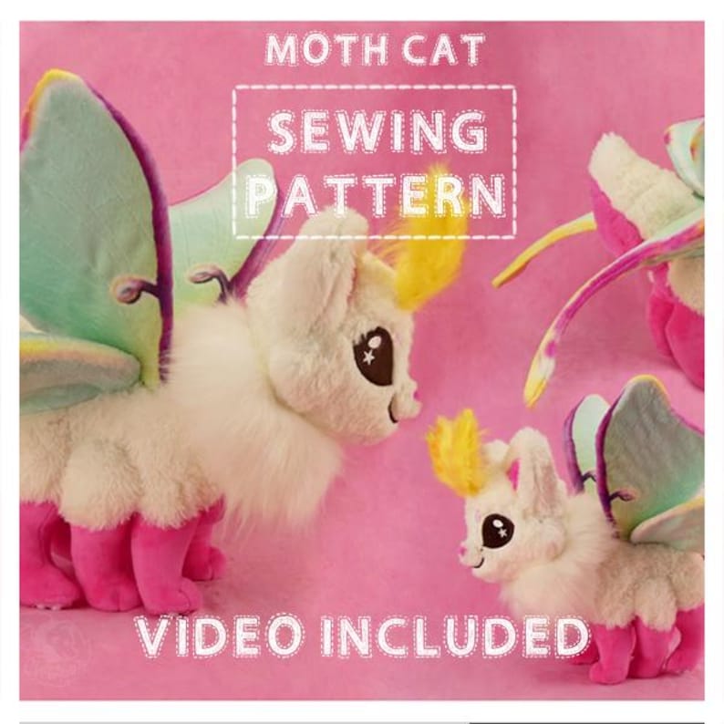 Moth Cat - Sewing Pattern and Video Tutorial - Etsy