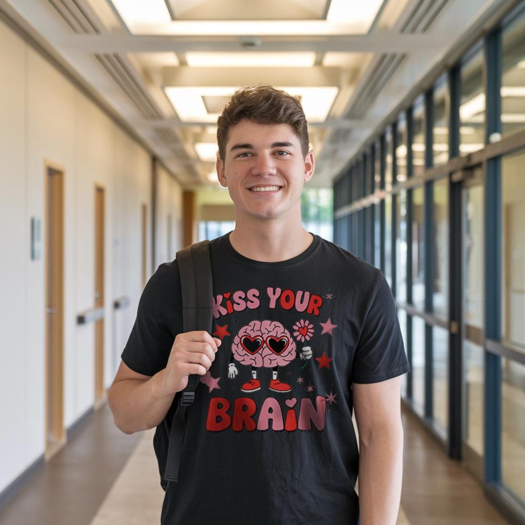 Kiss Your Brain Valentines Png, Test Day Teacher Png, Teacher Valentine ...