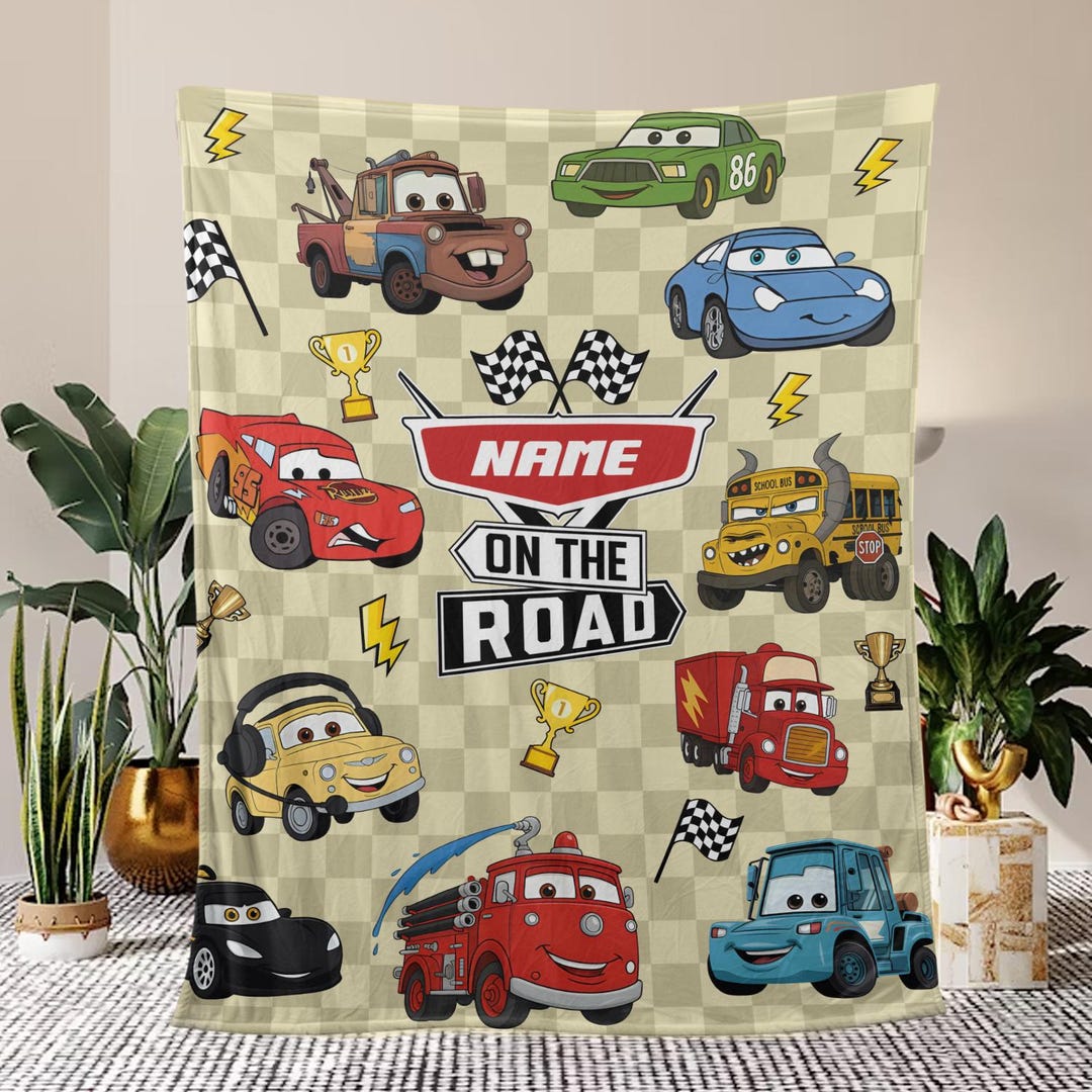 Personalized Disney Cars Character Blanket, Lightning Mcqueen Tow Mater ...