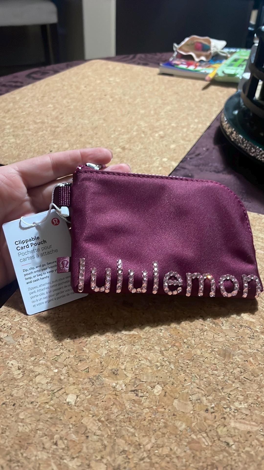 Lululemon Custom Rhinestone Clippable Card Pouch - Etsy