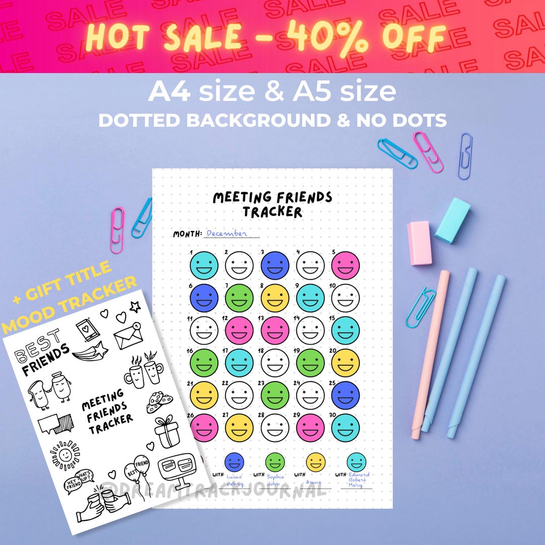 Meeting Friends Tracker PRINTABLE Journal Page Planner Page Social ...