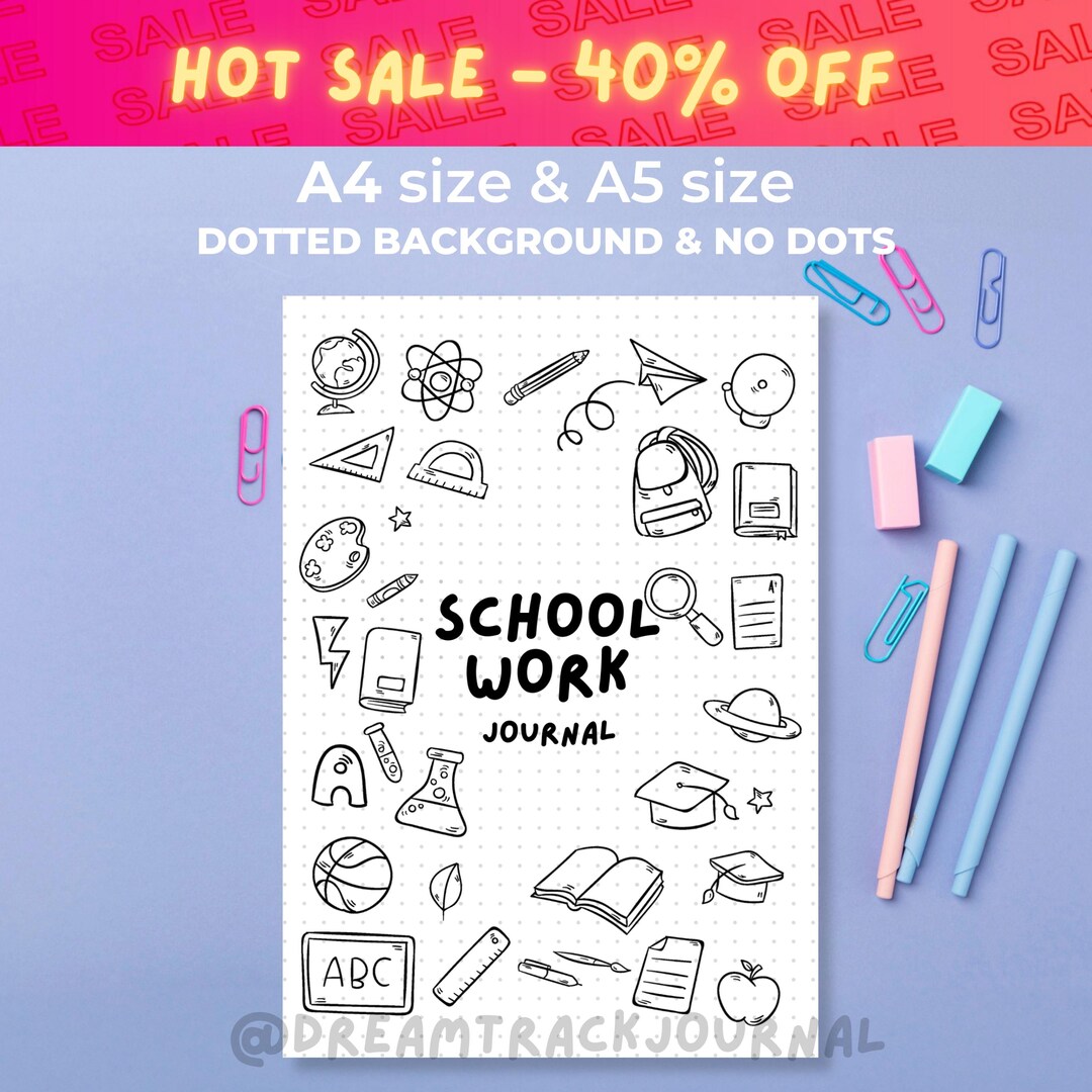 School Work Journal Title Page PRINTABLE Journal Page School Work ...