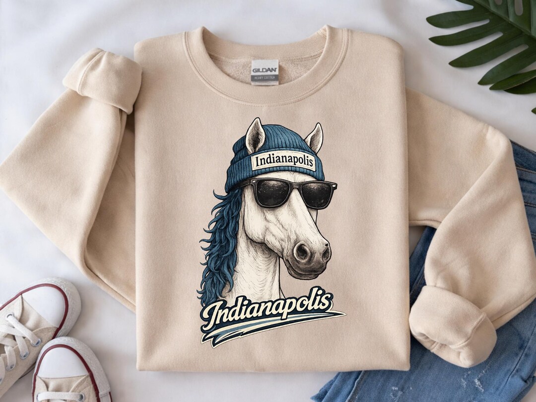 Indianapolis Horse Mascot Sweatshirt Hoodie, Cozy Game Day Pullover ...