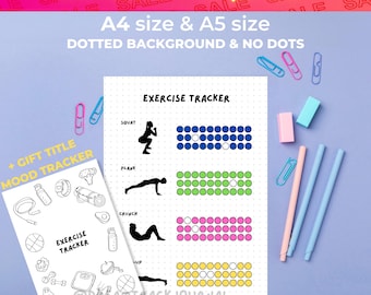 Exercise Bingo Game - PRINTABLE Fitness Journal Page - Workout Tracker ...