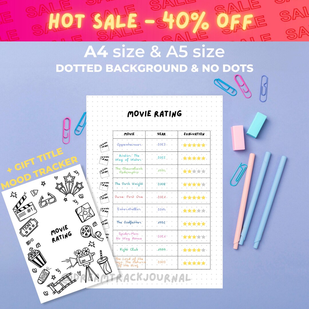 Movie Tracker PRINTABLE Journal Page Printable Planner Page Track ...