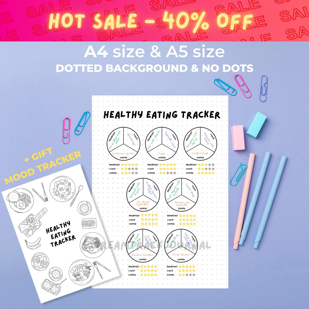 Eating Tracker PRINTABLE Journal Page Planner Page Food Journal Food ...