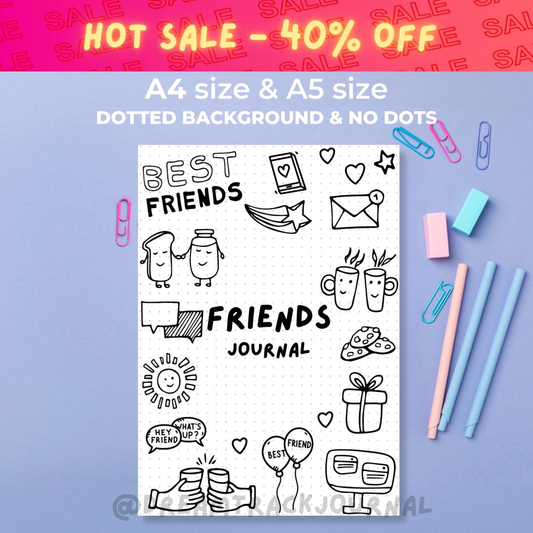 Friend Journal Title Page PRINTABLE Journal Page Friendship Planner ...