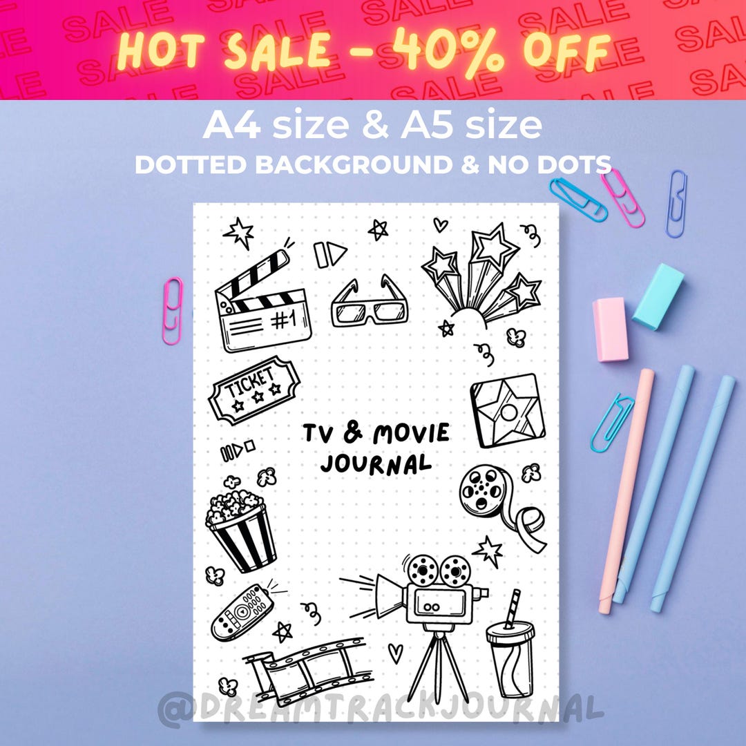 TV and Movie Journal Title Page - PRINTABLE Journal Page - Media ...