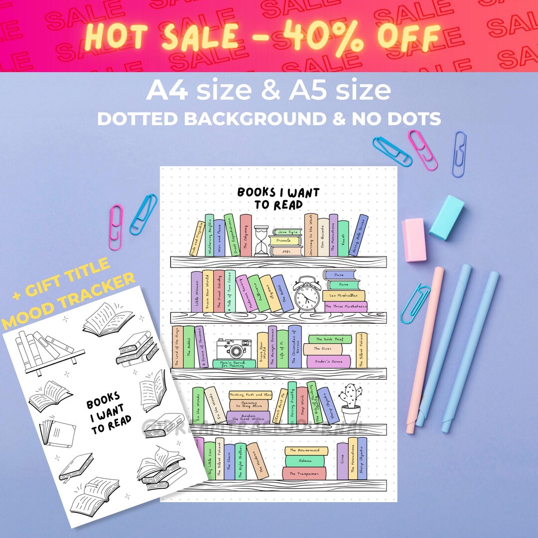 Bookshelf Reading Tracker PRINTABLE Journal Page Reading Log Book ...