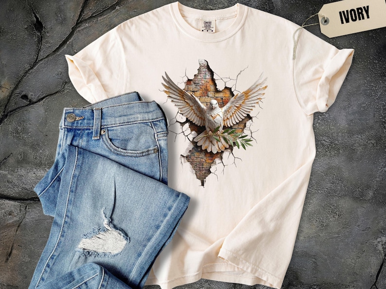 Peace Dove Cracked Wall Illusion Shirt, Grunge Graphic Tee - Etsy UK