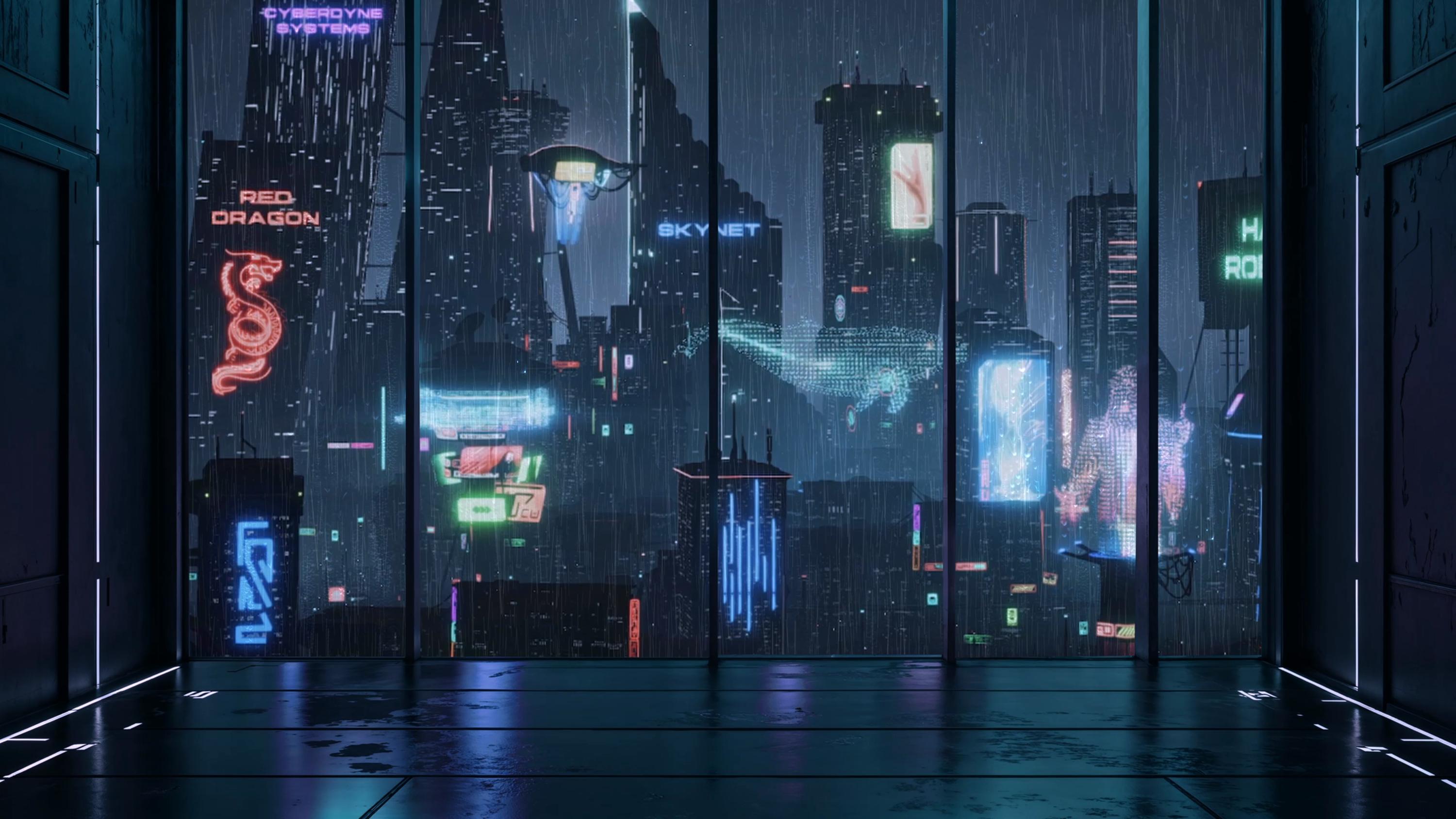Authentic Cyberpunk City Animated Background / Live Wallpaper / Looping ...