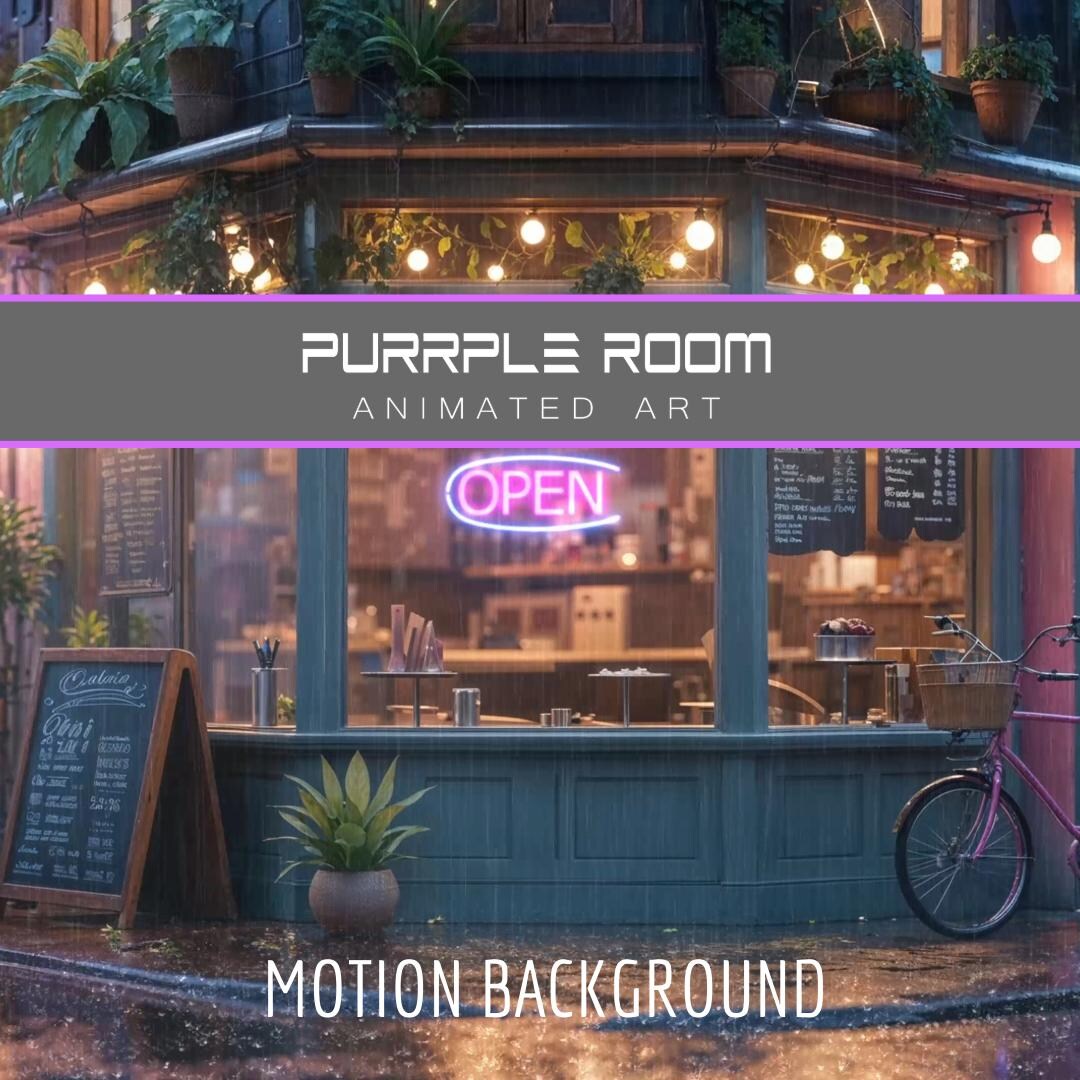 3 Pack Animated Background / Lo-fi Outdoor Cafe Raining / Looping Video ...