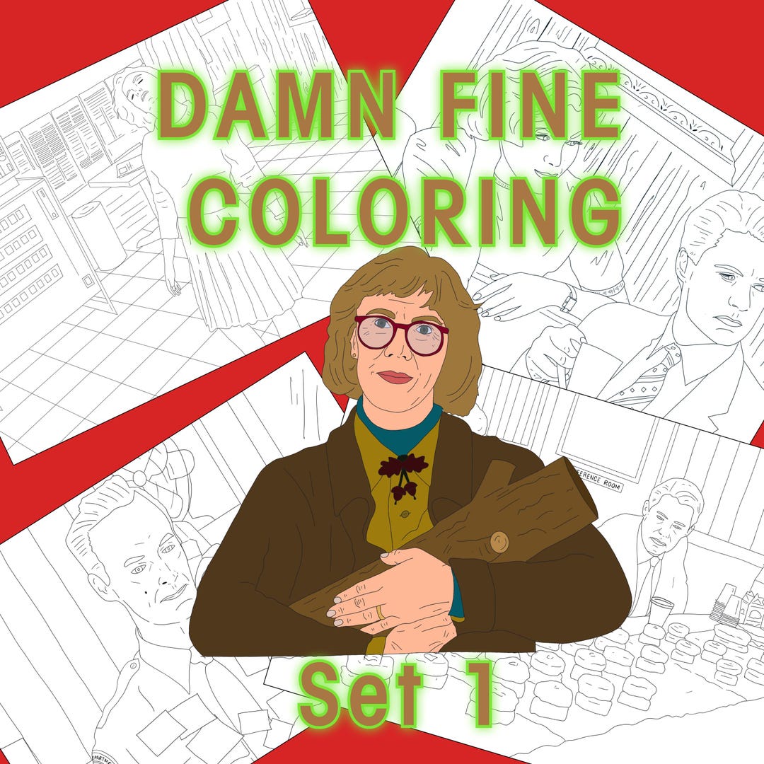 Damn Fine Coloring Pages - Set 1 - Collection of 5 Digital Download ...