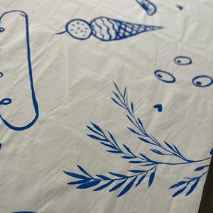 Hand Painted Mediterranean Table Cloth - Etsy