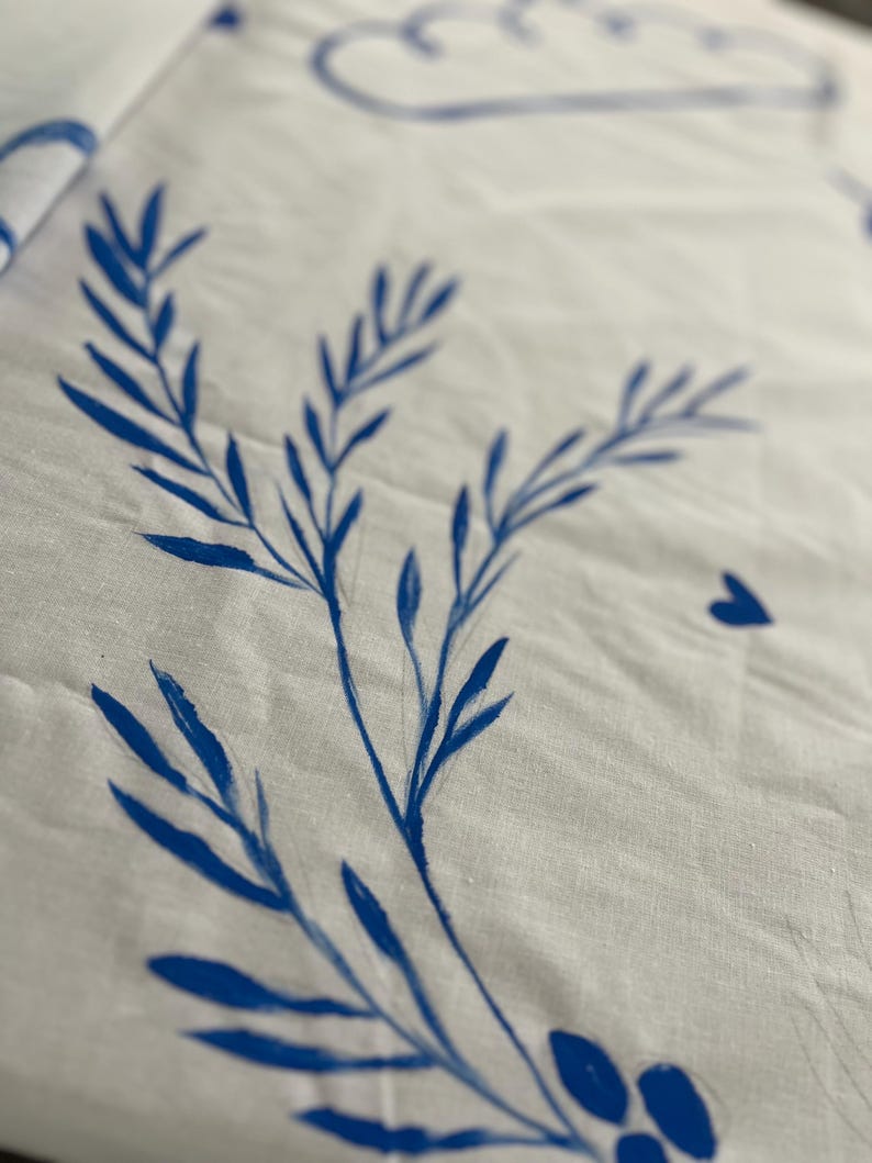 Hand Painted Mediterranean Table Cloth - Etsy