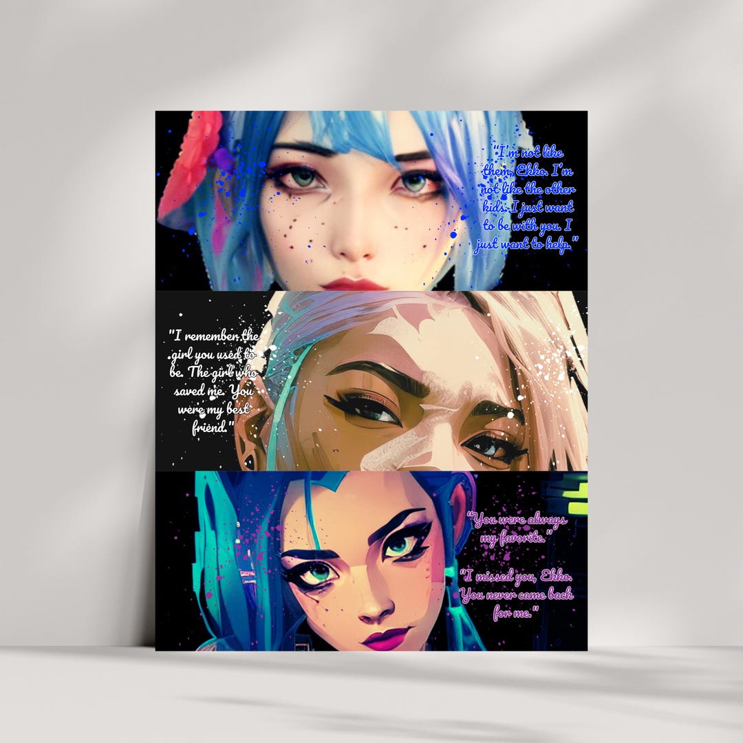 Arcane Poster, Powder Ekko Jinx Arcane Poster Template Canva Edit Fan ...