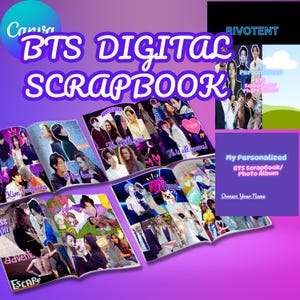 BTS K-pop Valentine Gift Digital Scrapbook Canva, Kpop Scrapbook Photo ...